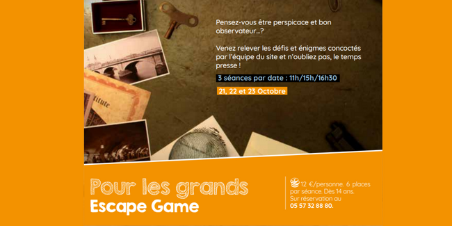 Escape game pour ados à partir de 14 ans à Terres d'Oiseaux (Braud-et-Saint-Louis) | Kidiklik